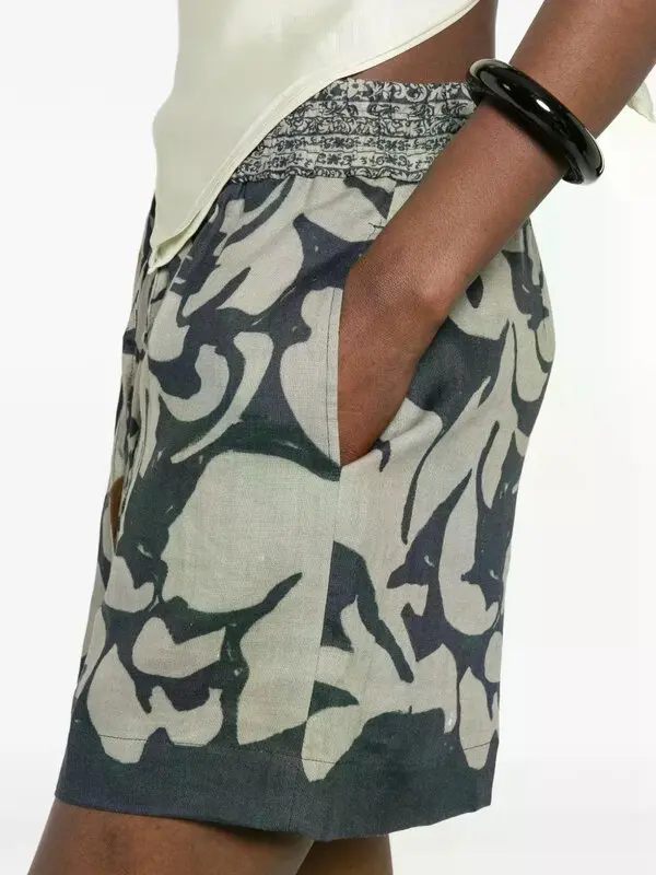LUISA CERANO Abstract-print Drawstring Shorts