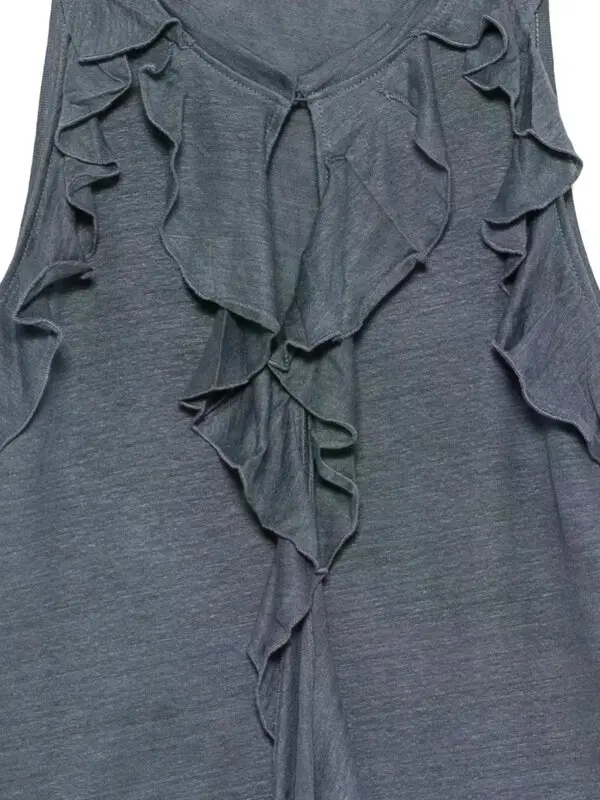 LUISA CERANO Sleeveless Top With Ruffle Trim