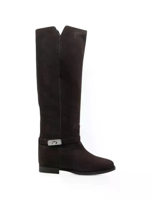 VIA ROMA 15 Padlock Suede Boots