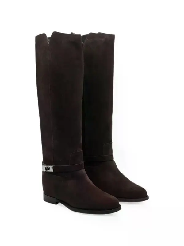 VIA ROMA 15 Padlock Suede Boots