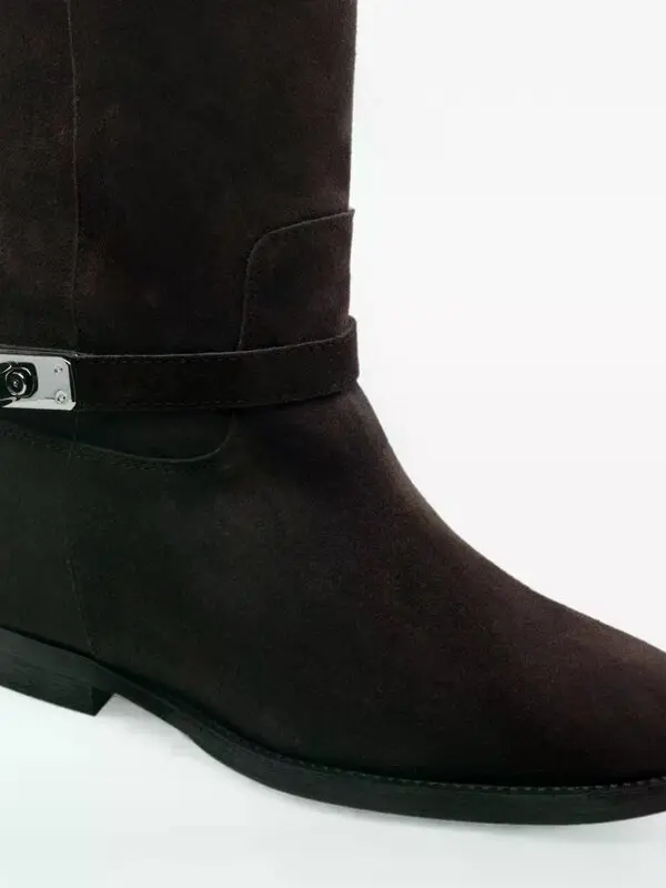 VIA ROMA 15 Padlock Suede Boots