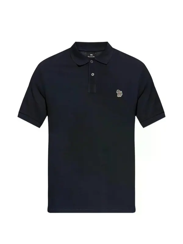 Paul Smith Zebra-patch Polo Shirt - Blue