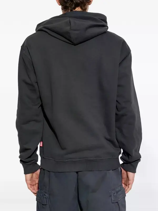 DIESEL® Graphic-print Drawstring Hoodie - Grey