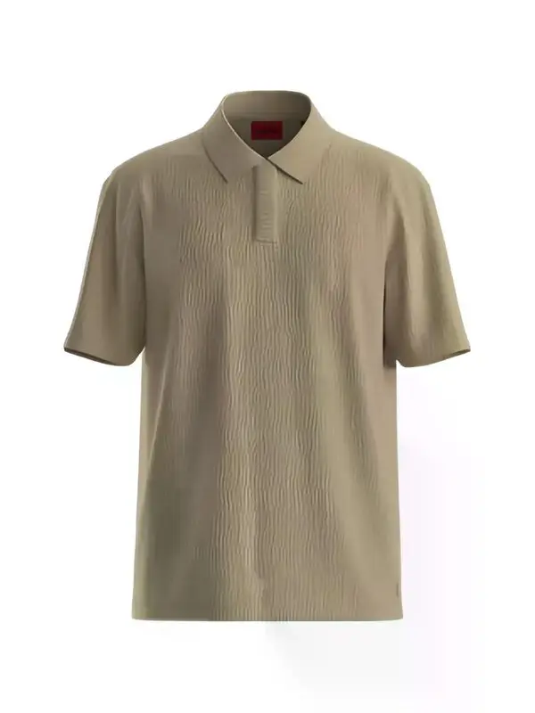 Hugo Crinkled Polo Shirt - Neutrals