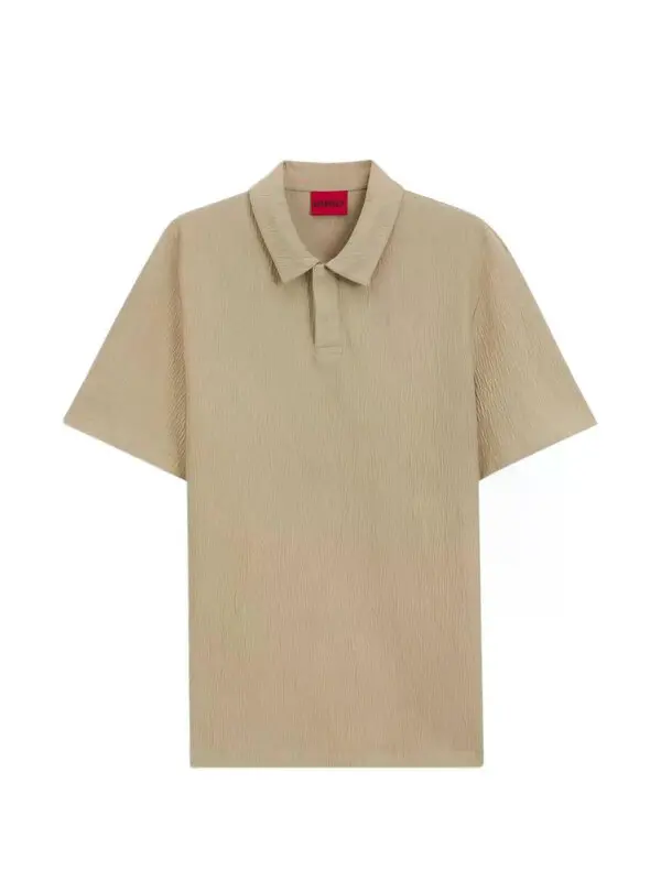 Hugo Crinkled Polo Shirt - Neutrals