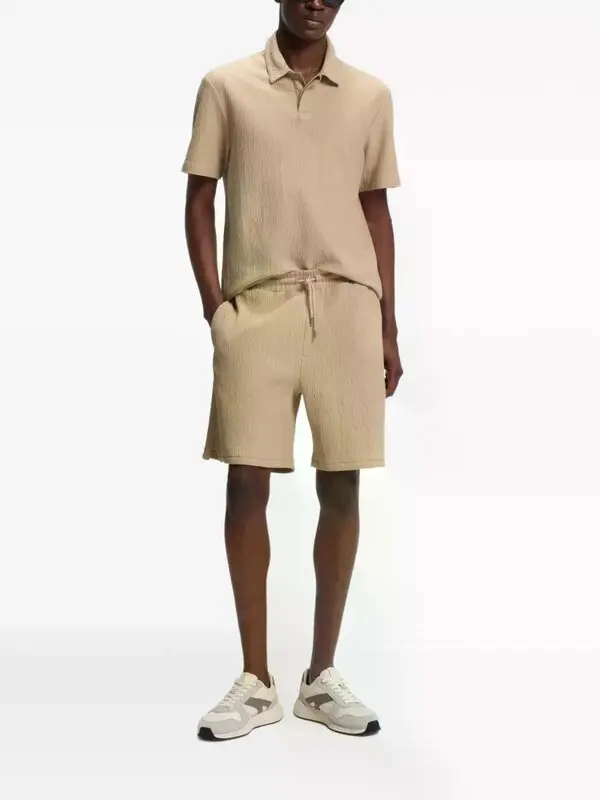 Hugo Crinkled Polo Shirt - Neutrals