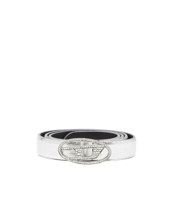 DIESEL® Embellished Buckle Belt - Silver
