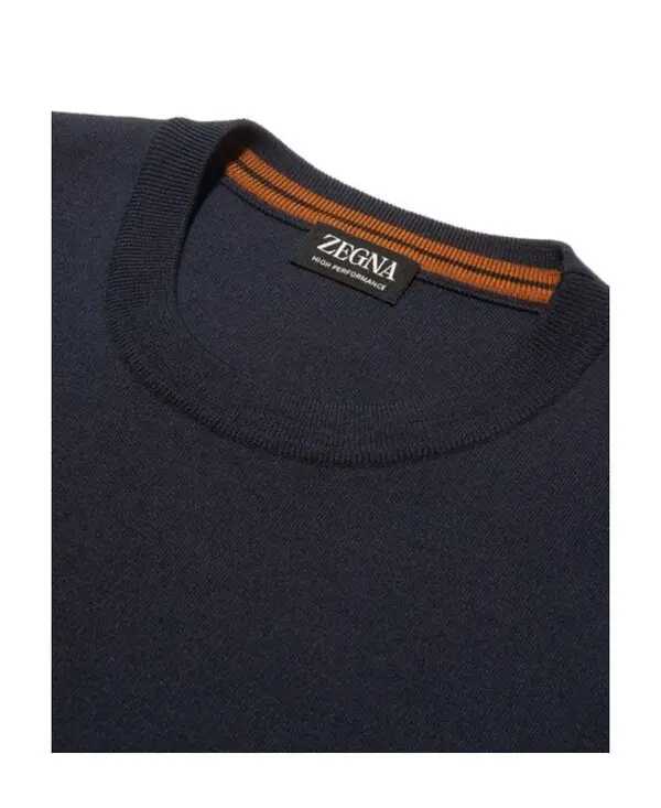 Zegna Stripe-detail Crew-neck Wool Sweatshirt