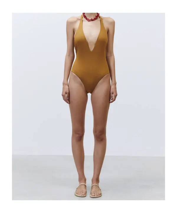 ALYSI V-neck Sleeveless One-piece Swimsuit