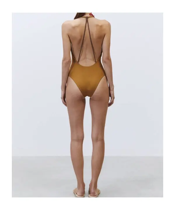 ALYSI V-neck Sleeveless One-piece Swimsuit