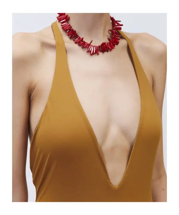 ALYSI V-neck Sleeveless One-piece Swimsuit