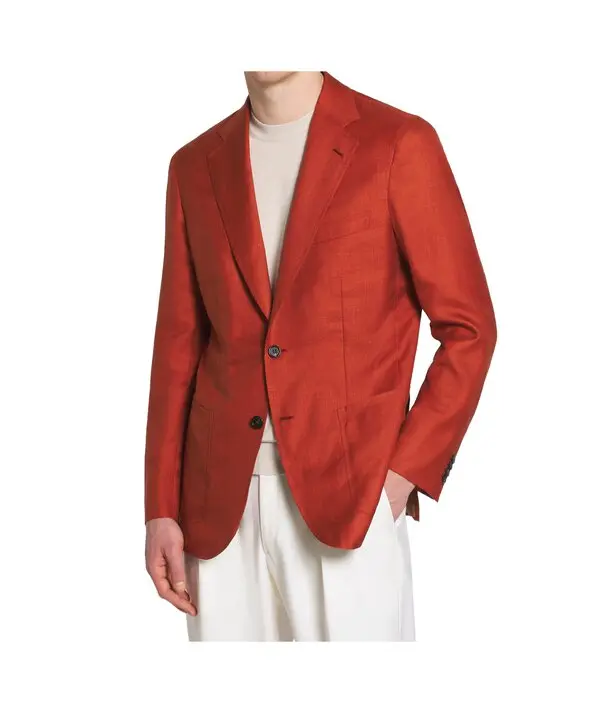 Brioni Zefiro Brick Silk, Cashmere And Linen Soffio Jacket