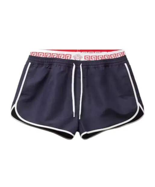 Versace Double-waistband Swim Shorts - Blue