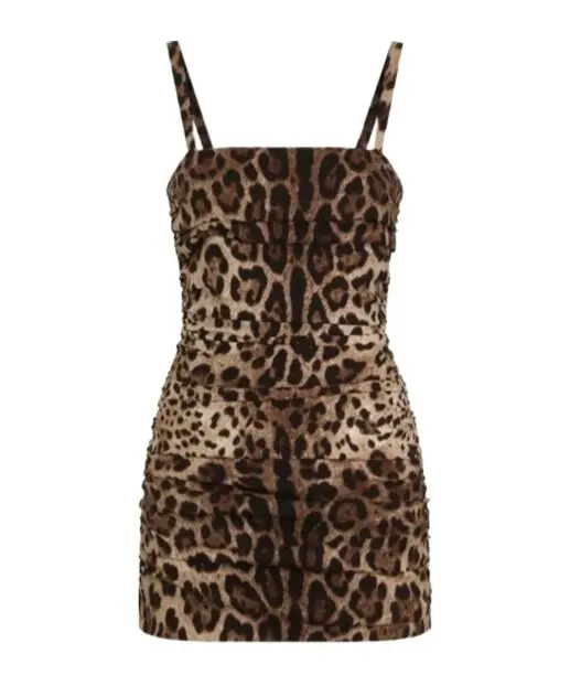 Dolce & Gabbana Leo-print Charmeuse Dress - Multicolored Leopard Print
