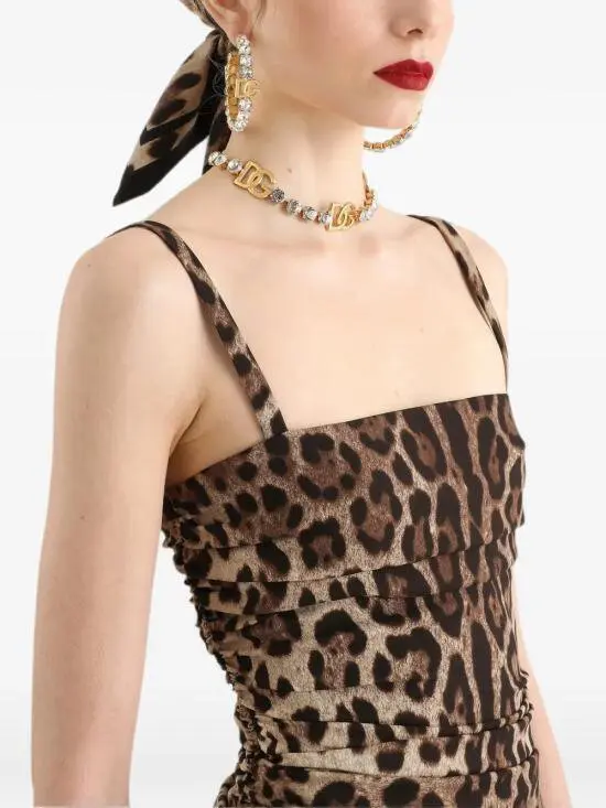 Dolce & Gabbana Leo-print Charmeuse Dress