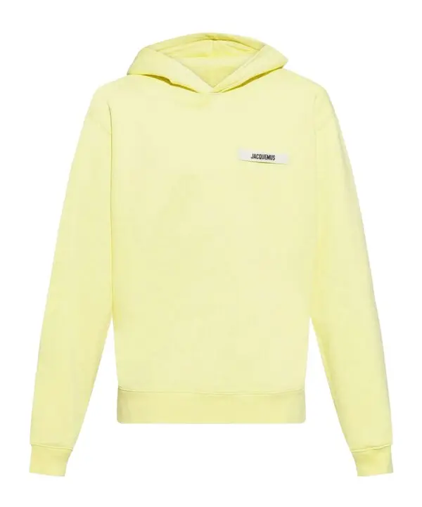 Jacquemus Long-sleeved Hooded Sweatshirt - Light Yellow