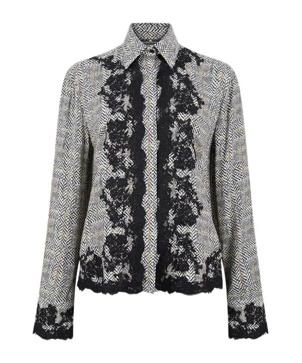 Ermanno Scervino Long Sleeve Lace Shirt - Black