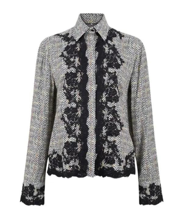 Ermanno Scervino Printed Lace Trim Shirt - No