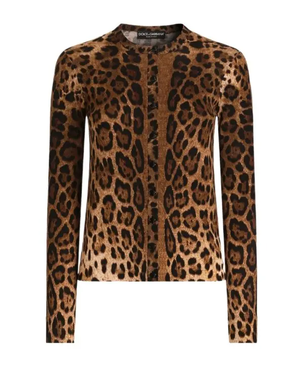 Dolce & Gabbana Leo-print Wool Cardigan