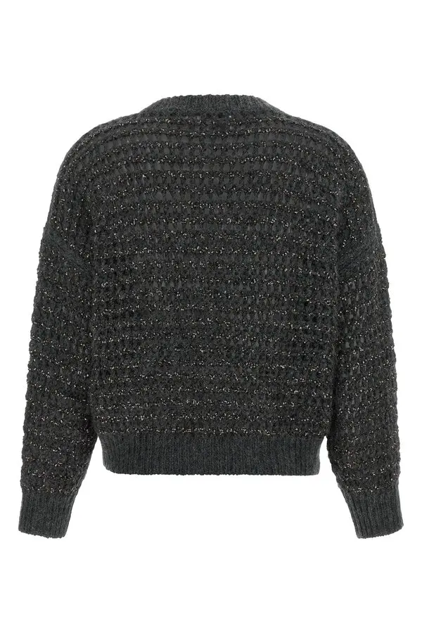 Brunello Cucinelli Sequin-embellished Open-mesh Sweater