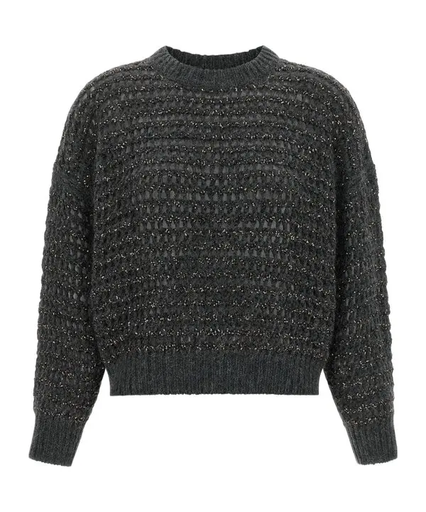 Brunello Cucinelli Sequin-embellished Open-mesh Sweater - No