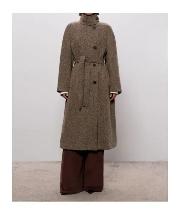 Brunello Cucinelli Belted Chevron Coat - No