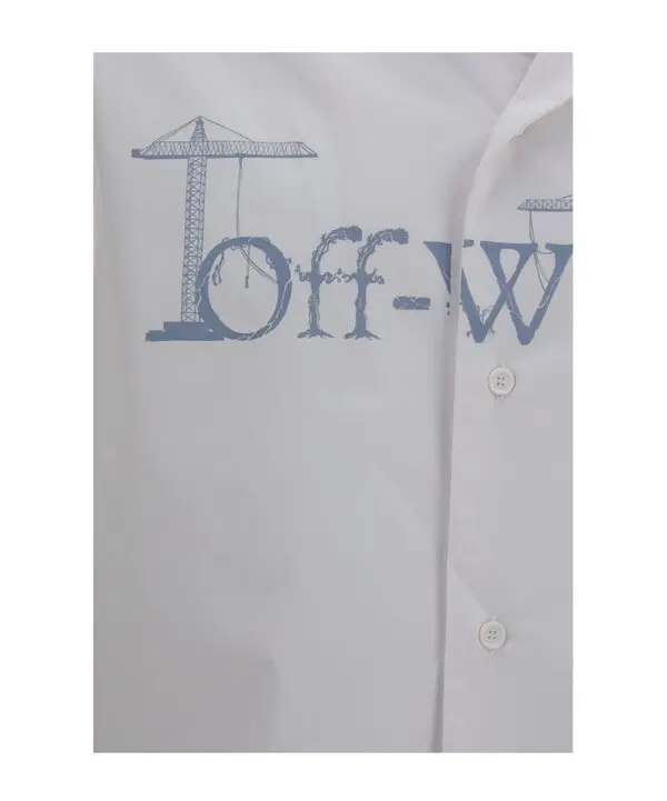 Off-White City Nature Graphic-print Bowling Shirt - White