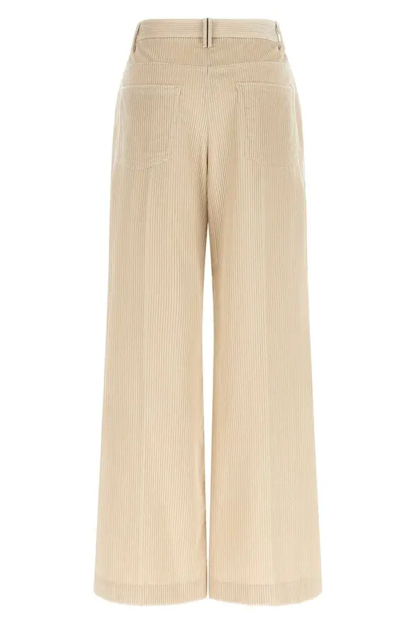 Brunello Cucinelli Wide-leg Corduroy Trousers - Nude