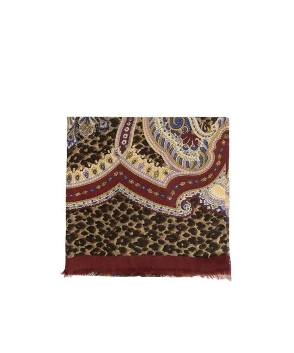 Etro Paisley Leopard-print Scarf