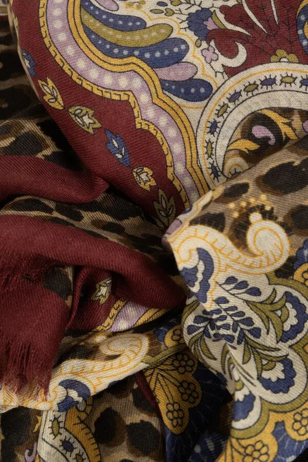 Etro Paisley Leopard-print Scarf