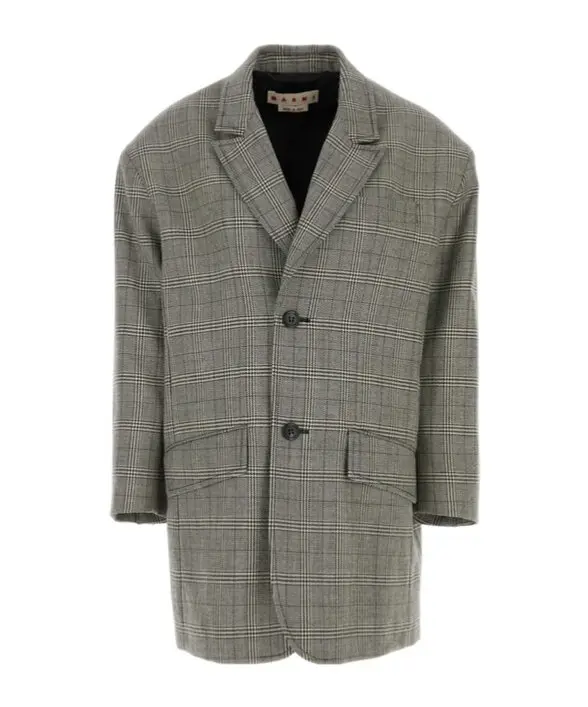 Marni Long-sleeved Plaid Coat
