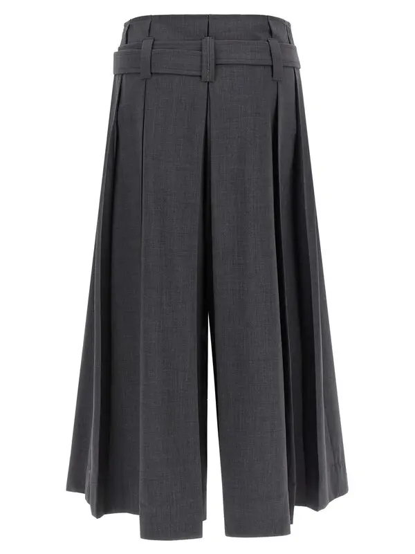 Brunello Cucinelli Pleated Belted Wide-leg Shorts