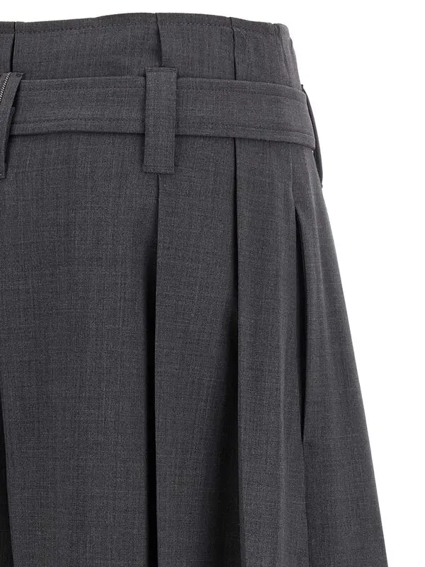 Brunello Cucinelli Pleated Belted Wide-leg Shorts