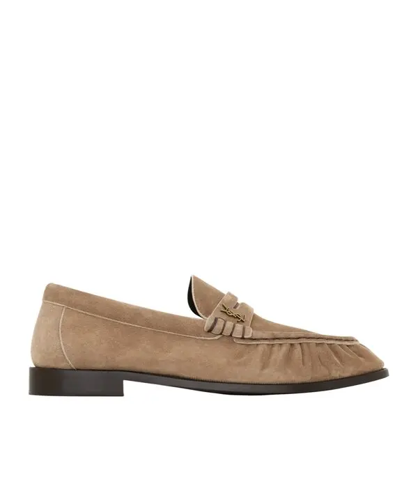 Saint Laurent Le Loafer Supple In Suede - Brown