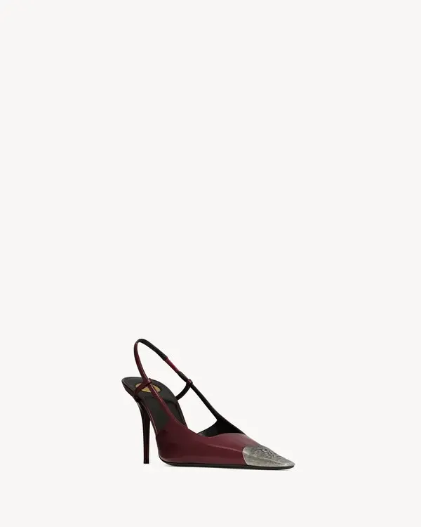Saint Laurent Jeanne Slingback Pumps In Smooth Leather