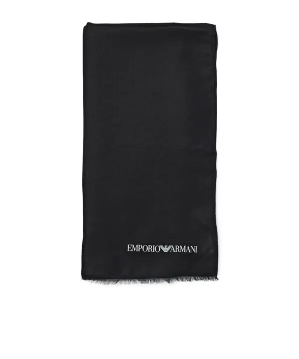 Emporio Armani Blended-fabric Scarf - Navy Blue