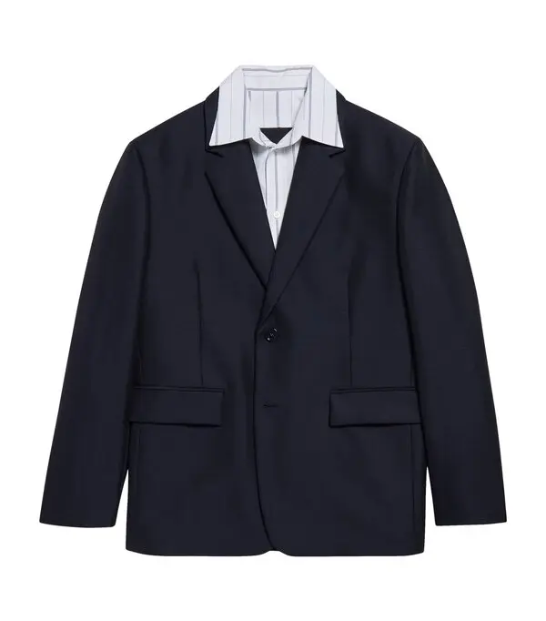 Balenciaga Wool Hybrid Shirt Blazer