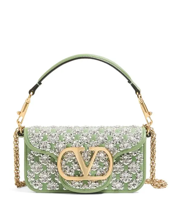 Valentino Garavani Small Embellished Locò Shoulder Bag