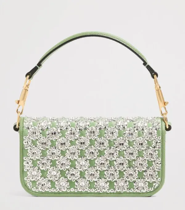 Valentino Garavani Small Embellished Locò Shoulder Bag