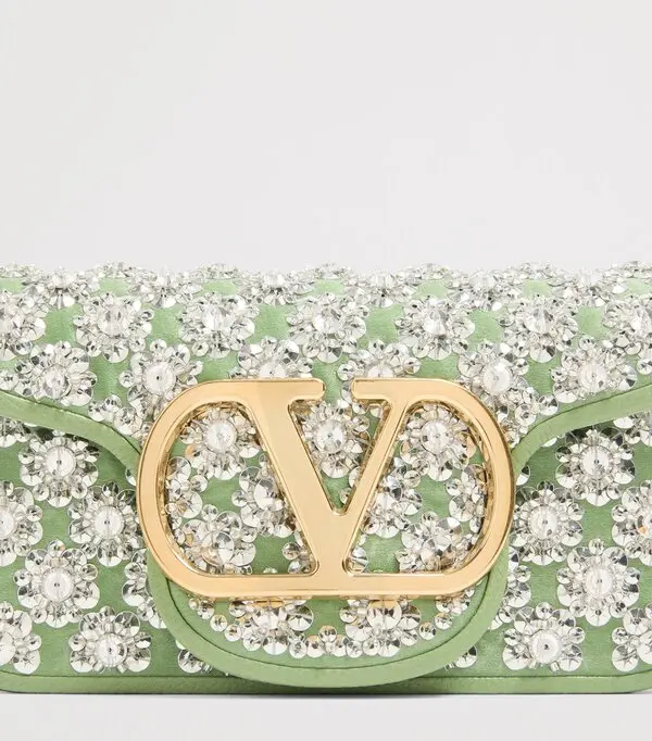 Valentino Garavani Small Embellished Locò Shoulder Bag