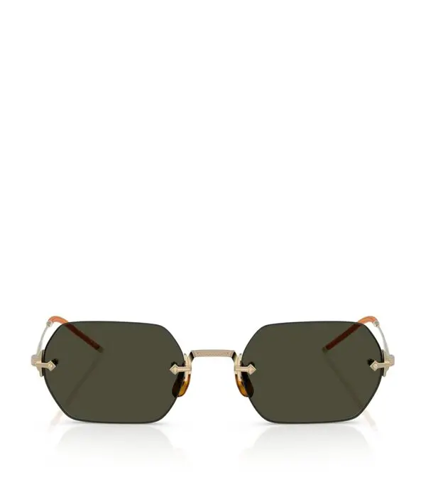 Oliver Spencer Titanium Tk-13 Rectangle Sunglasses
