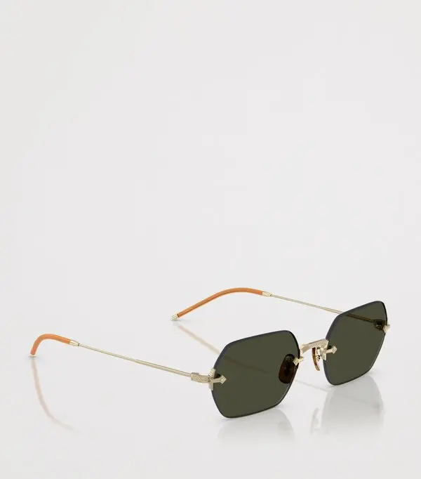 Oliver Spencer Titanium Tk-13 Rectangle Sunglasses