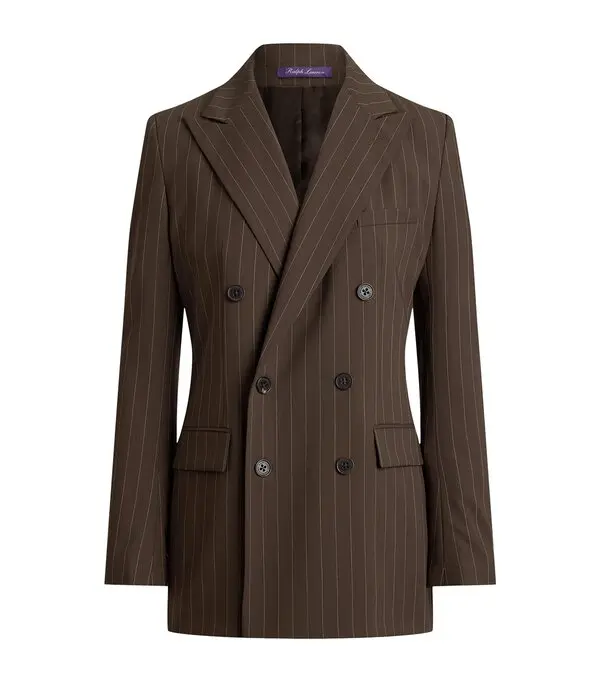 Ralph Lauren Wool Pinstripe Ramona Blazer - Nude