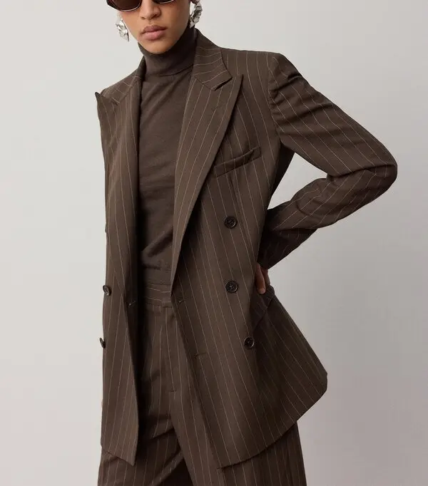 Ralph Lauren Wool Pinstripe Ramona Blazer