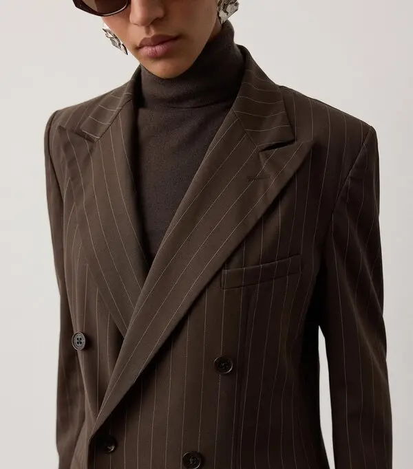 Ralph Lauren Wool Pinstripe Ramona Blazer