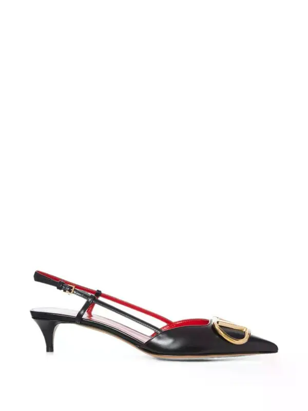 Valentino Garavani Vlogo Leather Slingback Pumps