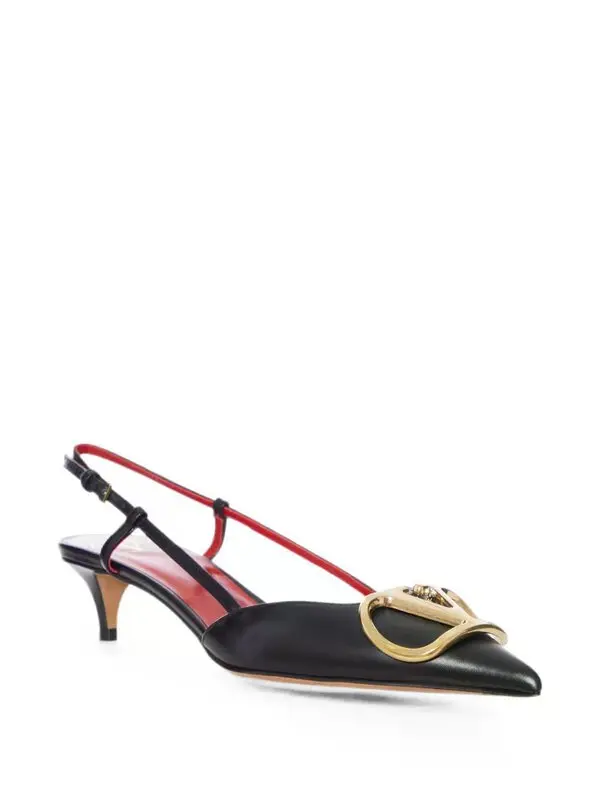 Valentino Garavani Vlogo Leather Slingback Pumps