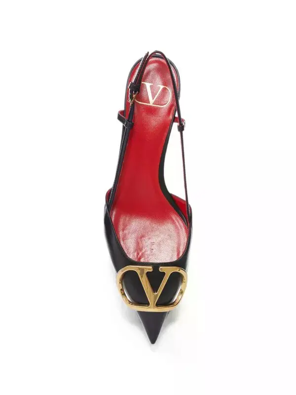 Valentino Garavani Vlogo Leather Slingback Pumps