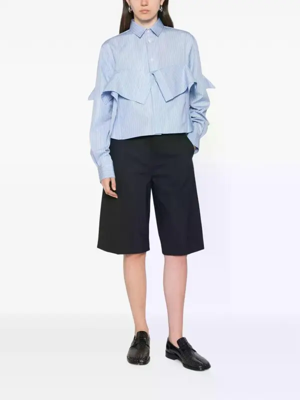 Sacai Striped Ruffled Shirt