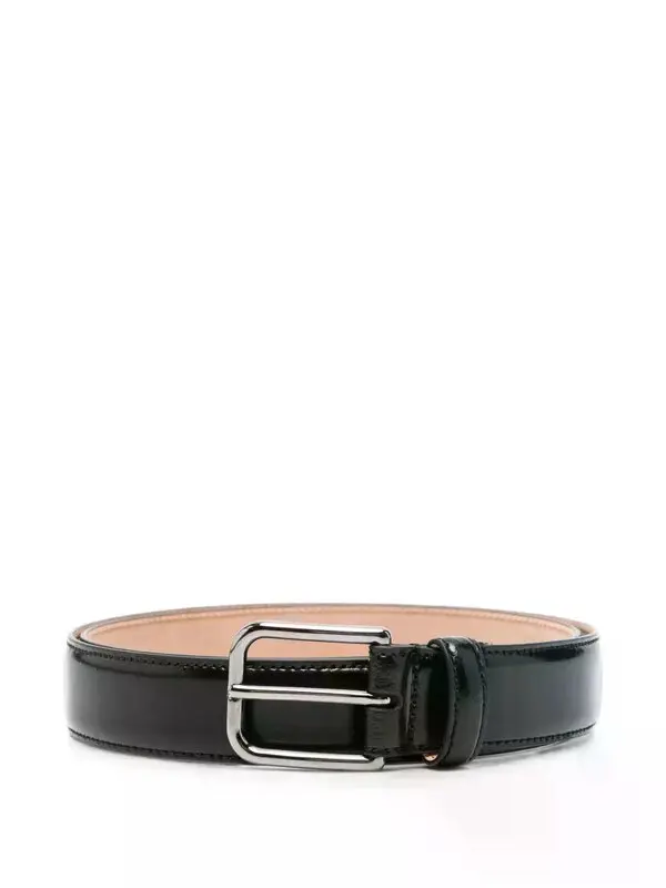 Giorgio Armani Polished Leather Belt - Black